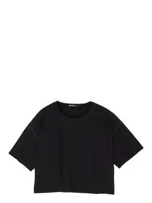 Bimba Y Lola Contrast Stitch T-shirt - Black