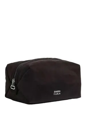Bimba Y Lola Logo Plaque Makeup Bag - Black