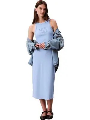 Calvin Klein Logo Midi Tank Dress - Frozen Fjord