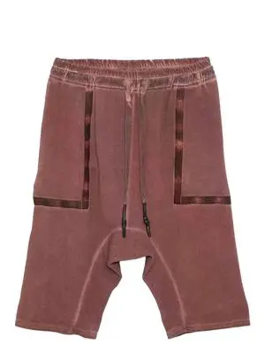 69 Elasticated-waistband Drop-crotch Shorts - Red