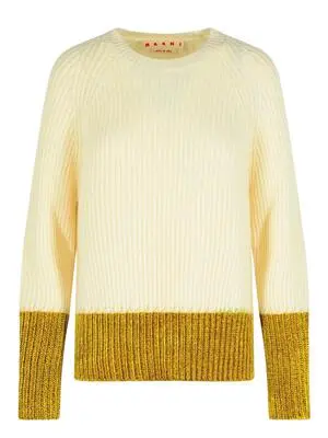 Marni Contrasting Hem Sweater - Beige