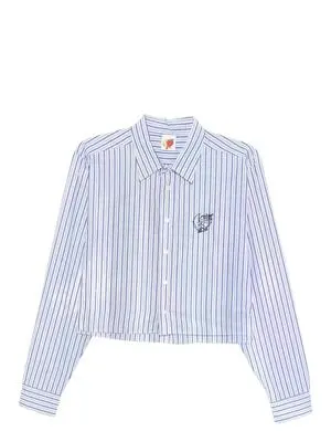 SKY HIGH FARM WORKWEAR Striped Button Down Shirt - Blue