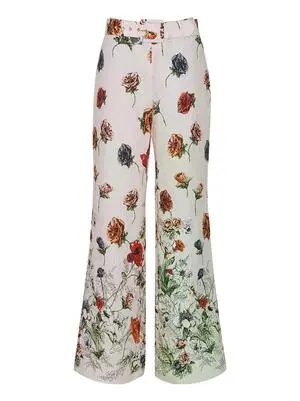 Cara Cara Mayflower Floral Print Palazzo Trousers - Neutrals