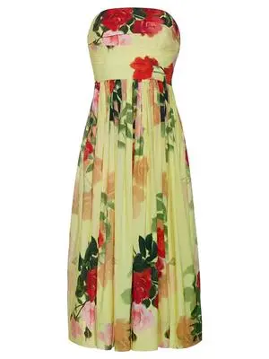 Cara Cara Daria Strapless Midi Dress - Yellow