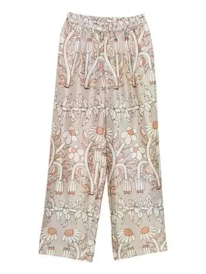 Biyan Floral-print Silk Trousers - Neutrals