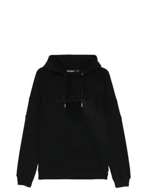 Karl Lagerfeld Logo-embroidered Hoodie - Black