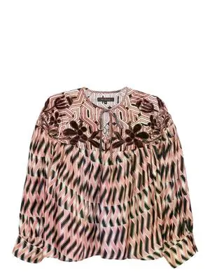 Biyan Printed Silk Top - Pink