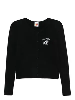 SKY HIGH FARM WORKWEAR Intarsia-knit Logo Cardigan - Black