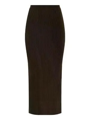 Max Mara Boris Ribbed Midi Skirt - Brown