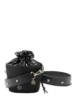 MAISON MICHEL Braided Bucket Bag With Stud Detailing