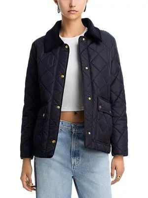 Aqua Quilted Barn Jacket - Black