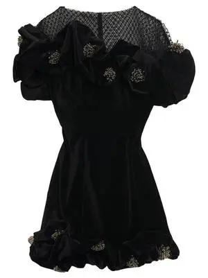 Isabel Marant Étoile Eliska Velvet Mini Dress - Black