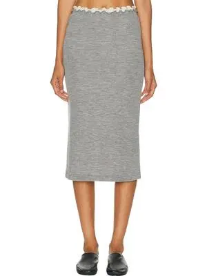 JIL SANDER Double Layer Jersey Skirt - Grey & Bone