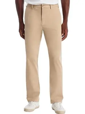 Peter Millar Signature Sateen Flat Front Trousers Khaki