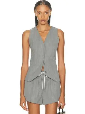 ST. AGNI Pinstripe Wool Vest