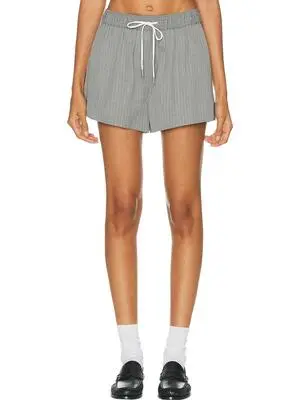 ST. AGNI Tailored Boxer Short - Grey Pinstripe