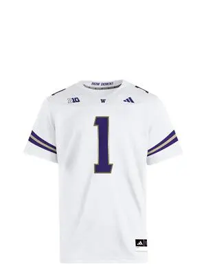 Adidas Washington Huskies Premier Away Football Jersey - White / Team College Purple / Team Sand