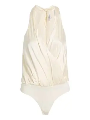 Veronica Beard Fernanda Wrap-effect Silk-blend Bodysuit - Ivory