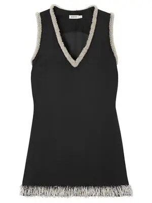 Simkhai Darcy Embellished Crepe Mini Dress - Black
