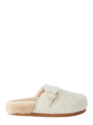 ANCIENT GREEK SANDALS Vasilitsa Shearling-lined Felt Slippers - Neutrals