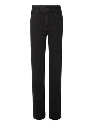 Saint Laurent Nico Mid-rise Straight-leg Jeans - Black
