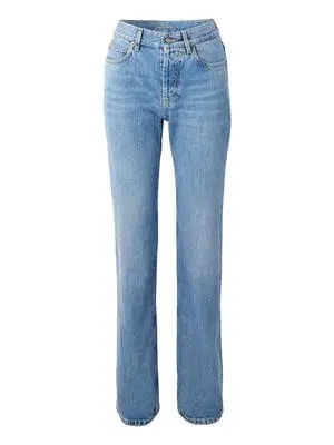 Saint Laurent Nico Mid-rise Straight-leg Jeans - Blue