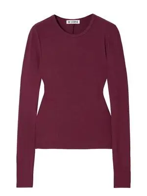 Eterne Ribbed Jersey Top - Burgundy