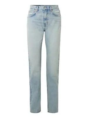 RE/DONE The Blondie Distressed High-rise Straight-leg Jeans - Blue