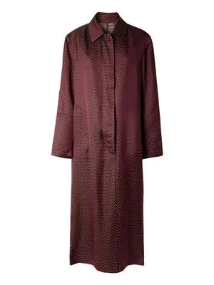 Dries Van Noten Raltonas Satin-jacquard Coat - Burgundy