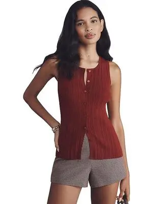 Paige Leira Sweater Tank Top - Cranberry