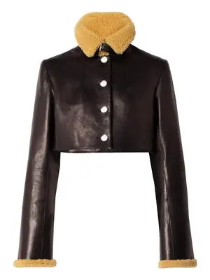 Khaite Jodie Cropped Leather Jacket - Black