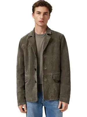 ALLSAINTS Hornett Suede Blazer - Gull Brown