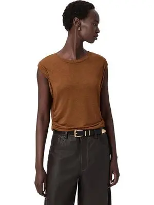 ALLSAINTS West Shimmer Tank Top Rust Brown