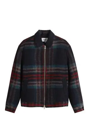 WAX LONDON Heath Wool Check Jacket Navy/multi