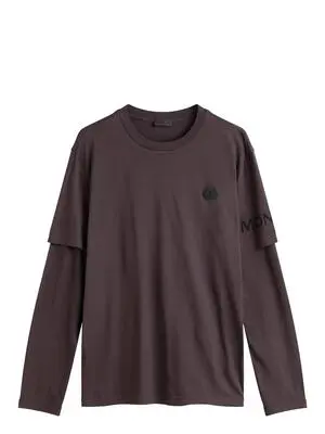 Moncler Long Sleeve Double Layer T-shirt - Brown