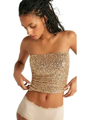Free People Leading The Way Tube Top - Honey Gold