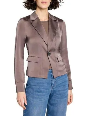 NIC+ZOE Tailored One-button Jacket - Cocoa