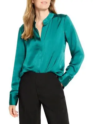 NIC+ZOE Day Gloss Button-Up Shirt Pine