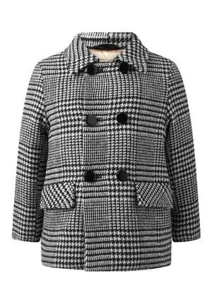 RACHEL RILEY Houndstooth Double Breasted Coat - Black