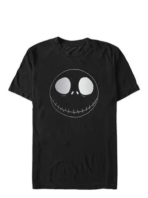 THE NIGHTMARE BEFORE CHRISTMAS Minimalist Jack Face Graphic T-shirt - Black