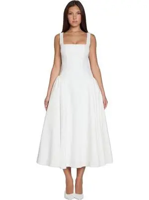LEAU Corset Midi Dress - White