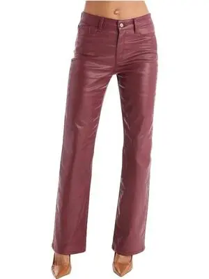 THE NOLI SHOP Aria Coated Flare Jean - Merlot