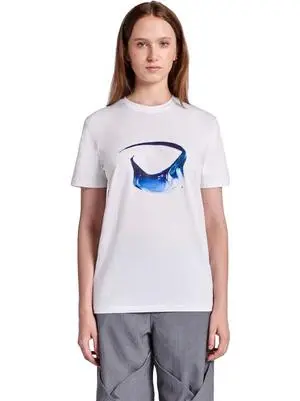 KATE BARTON Pierced Glass Bag T-shirt - White