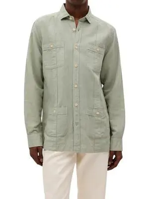 SCALPERS Nante G Linen Shirt - Lightkhaki