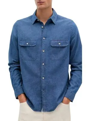 SCALPERS Coastal Denim Pockets Shirt - Blue Denim