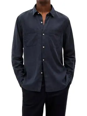 SCALPERS Icon Delta Tencel Shirt Navy