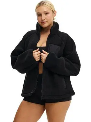 Cotton:on Active Trail Soft Fleece Zip Through - Black