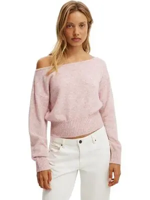 COTTON ON Luxe Slouchy Knit Blushed Cloud