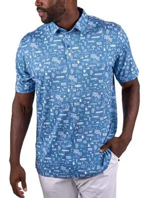 BLACK CLOVER Vacation Nation Polo - Moody Blue
