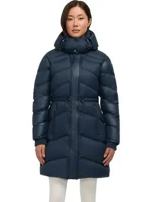 Pajar Mid-length Quilted Puffer With Removable Hood - Navy